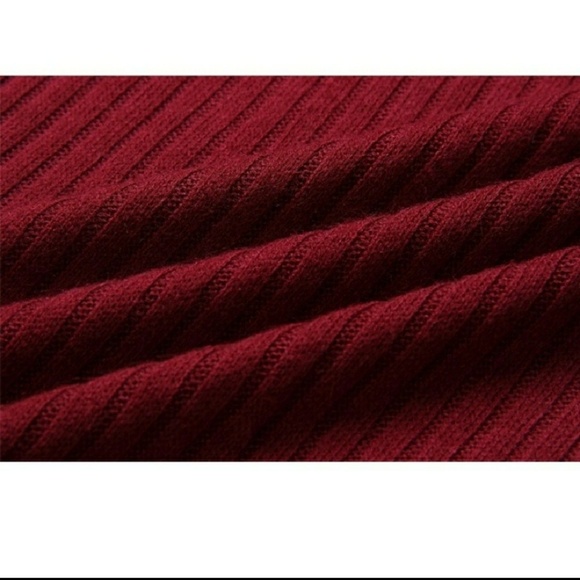 Dresses | Deep Red Knit Long Sleeve Dress | Poshmark